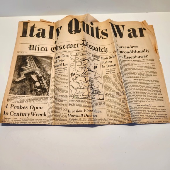 Utican Observer | Other | Italy Quits War Utica Observer Dispatch Front ...